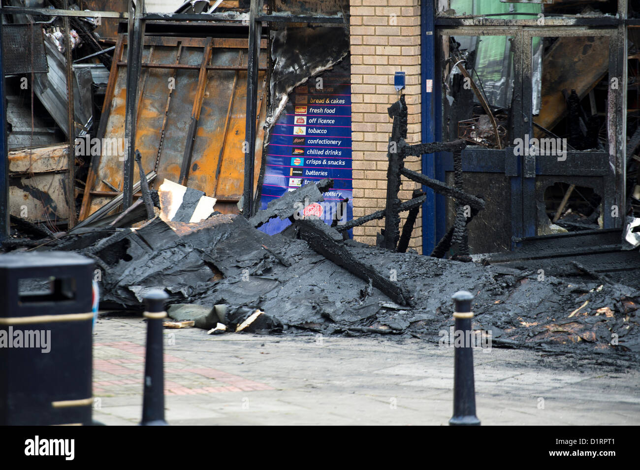 Triangle Shops, Laindon, Basildon, Essex. The day after a fire ripped ...