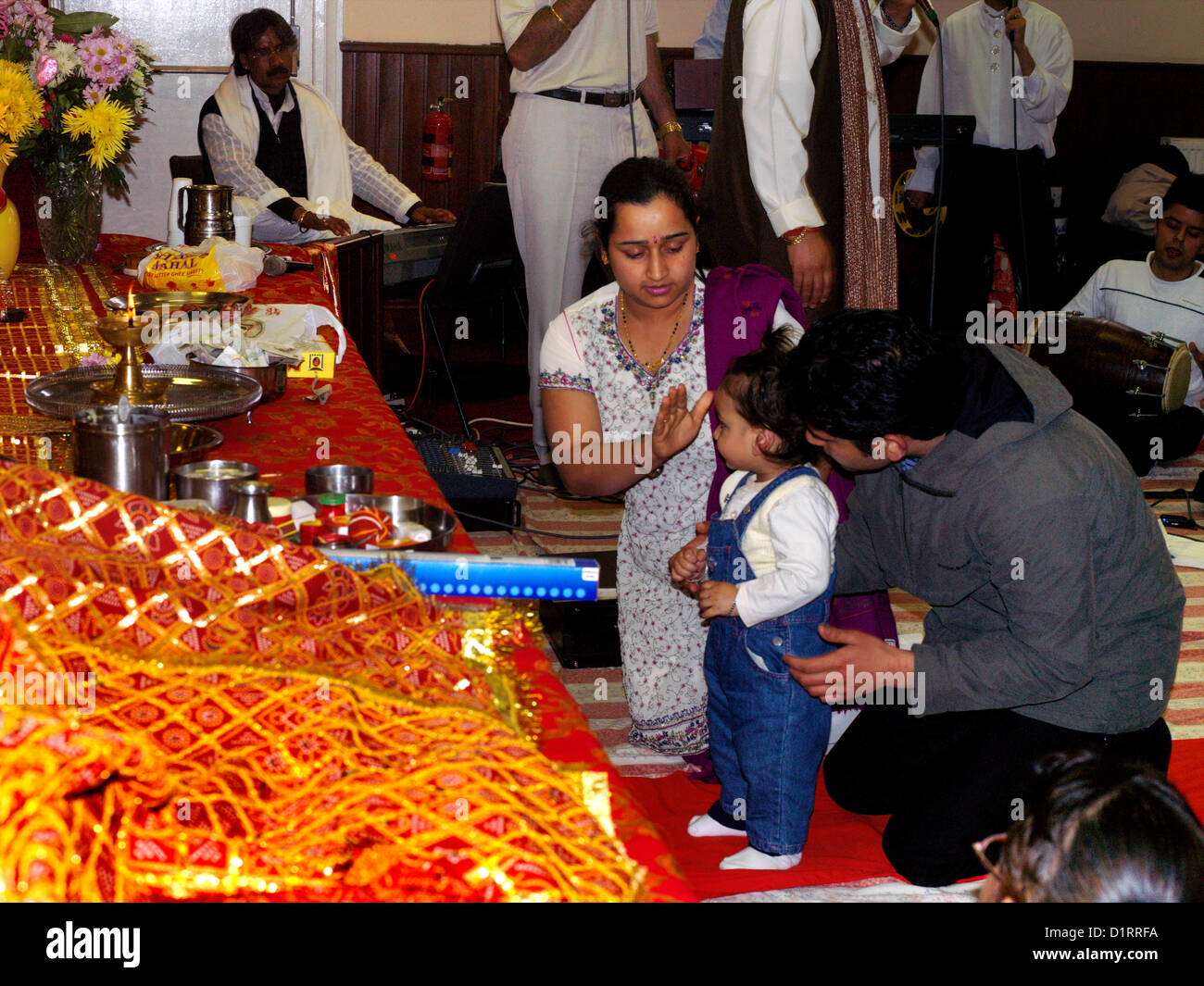 Hindu Centre Wimbledon England Navratri Parents Blessing Child infront ...