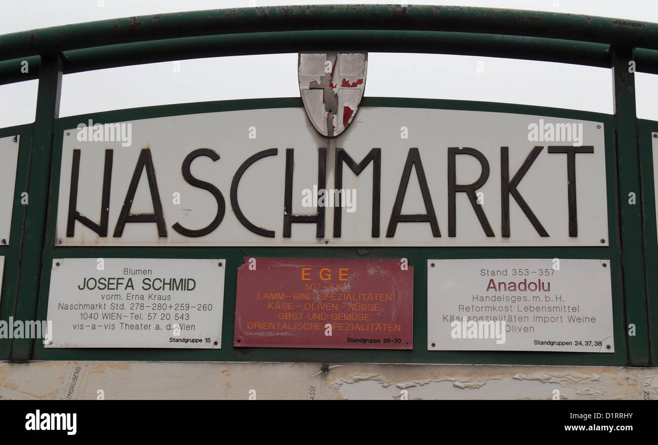 The Naschmarkt logo/sign in Vienna, Austria Stock Photo - Alamy