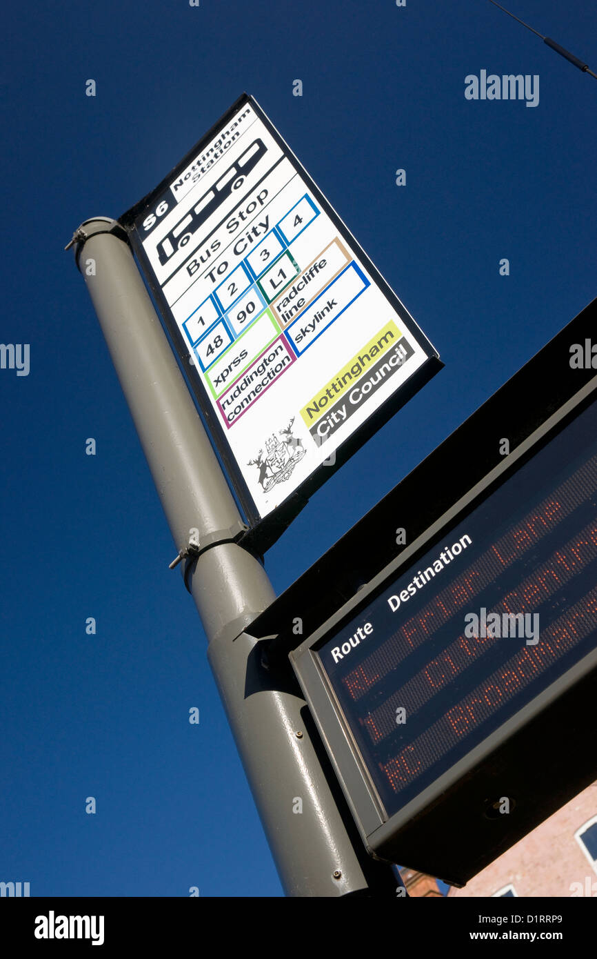 Nottingham City Transport NCT Bus Stop and sign Stock Photo - Alamy
