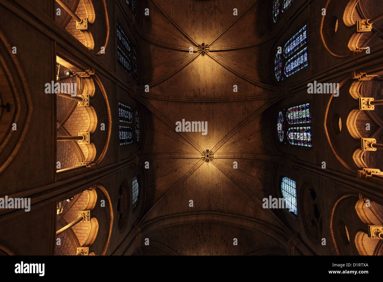 Ceiling of Notre Dame Cathedral in Paris, France Stock Photo - Alamy