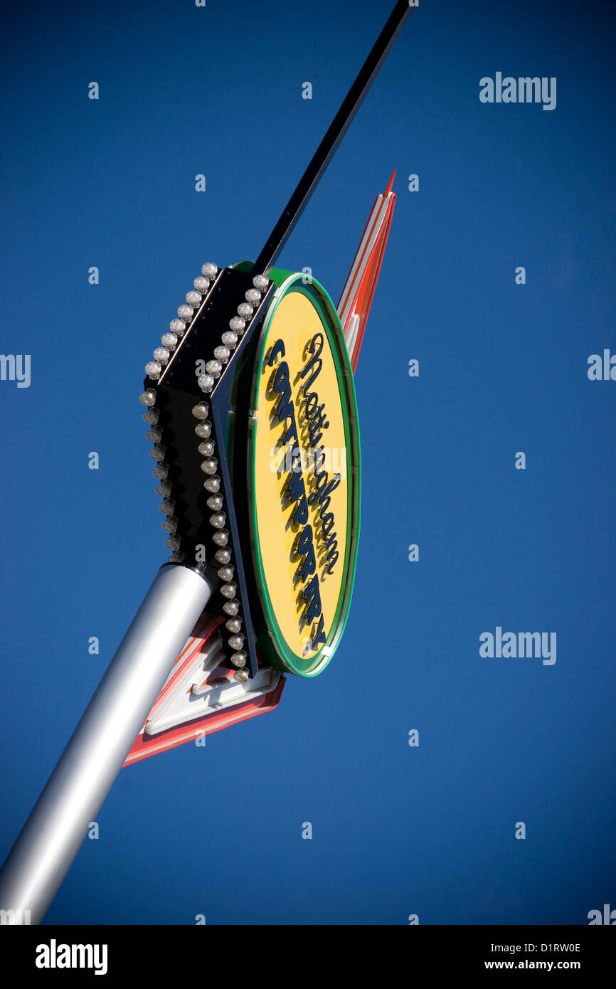 Nottingham Contemporary Art Gallery Neon sign against blue sky Stock ...