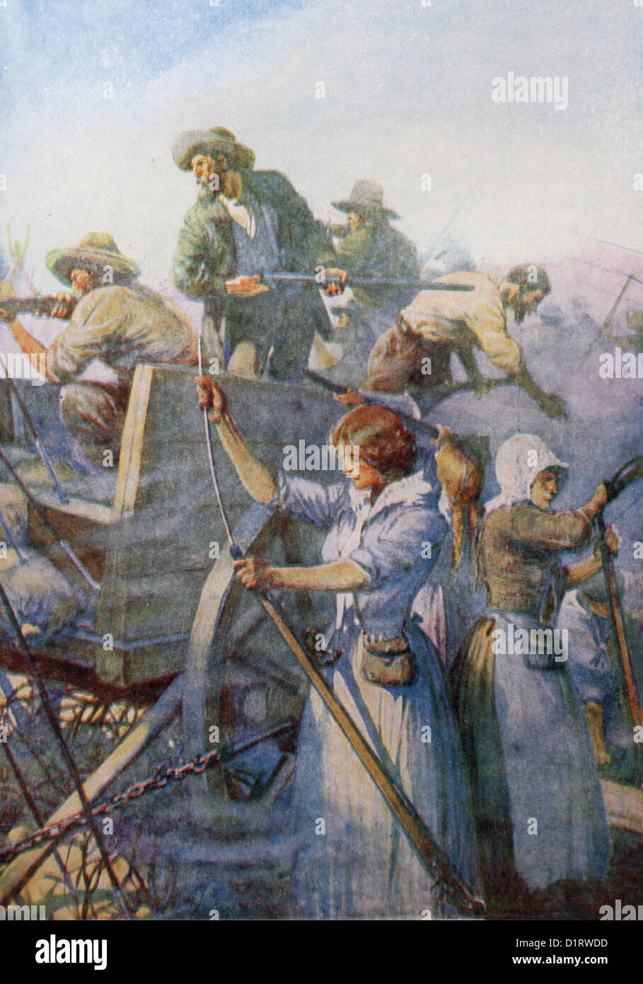Illustration Of The Boers Fought Against The Zulus Women Loaded The ...