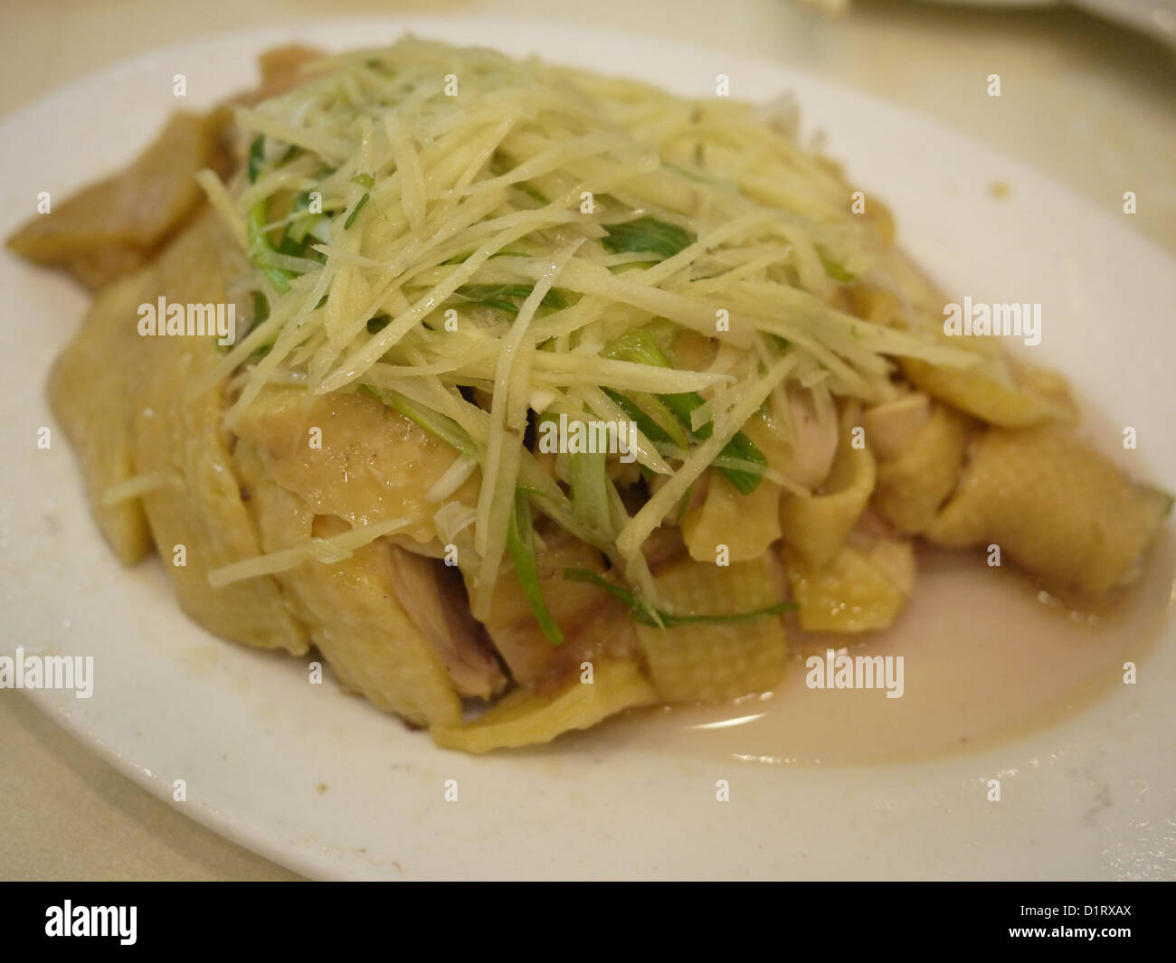 white cut chicken with ginger green onion chinese dish Stock Photo - Alamy