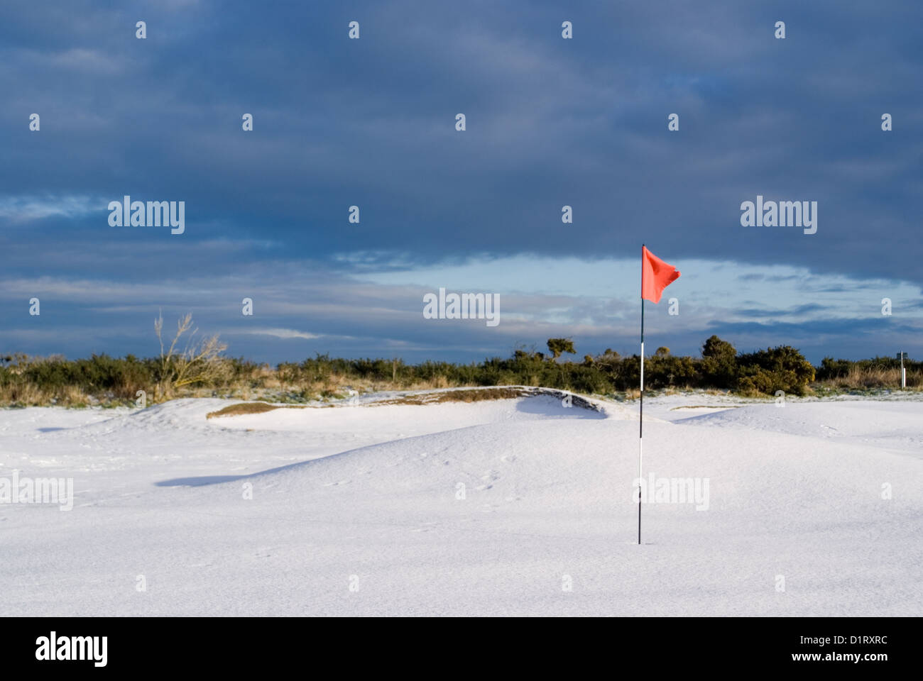 Winter Golf with green covered in snow Stock Photo - Alamy