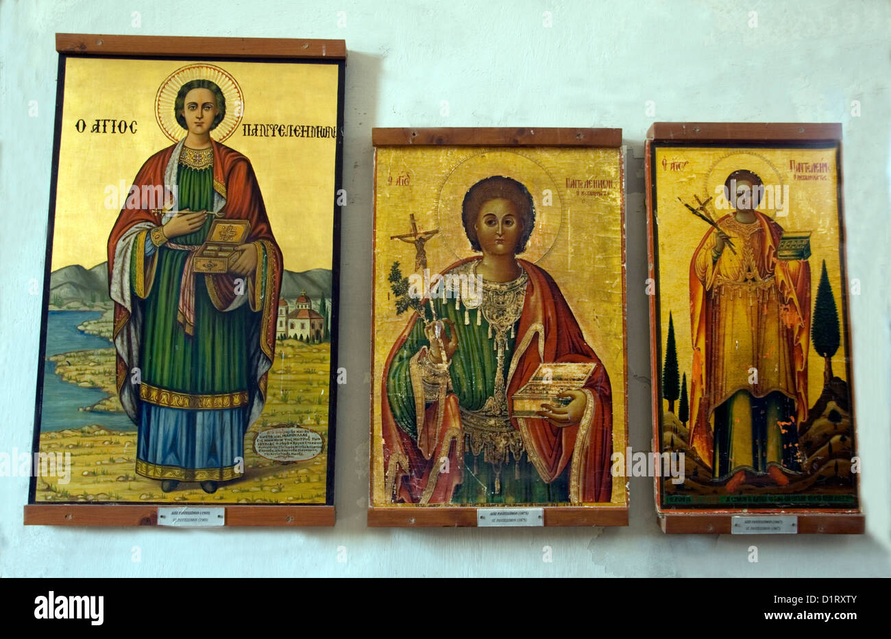 NORTH CYPRUS. FAMAGUSTA. CHURCH OF ST. BARNABAS THREE ICONS OF ST ...