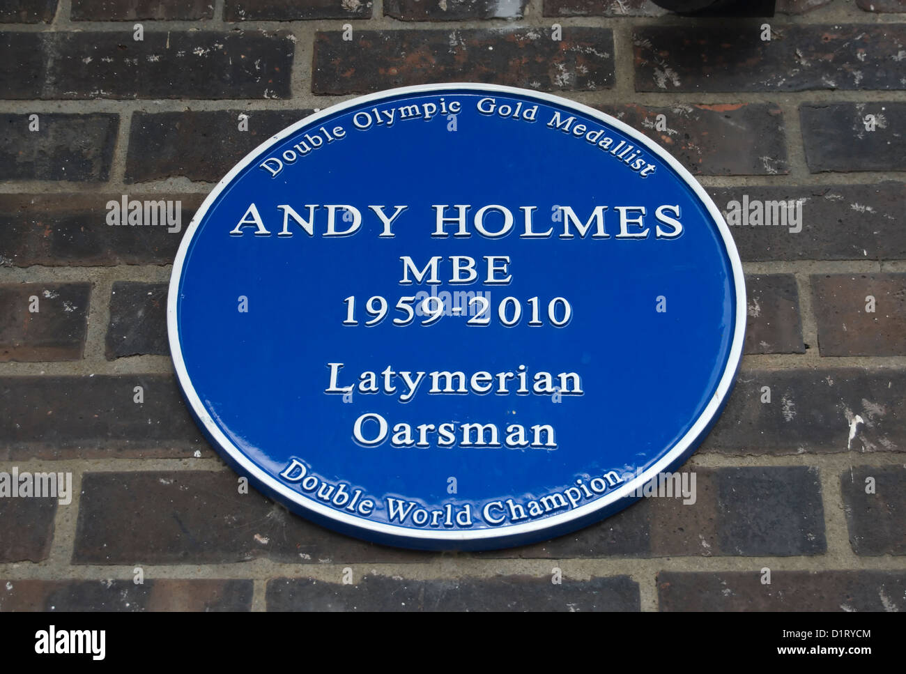 blue plaque at a boathouse in hammersmith, london, england ...