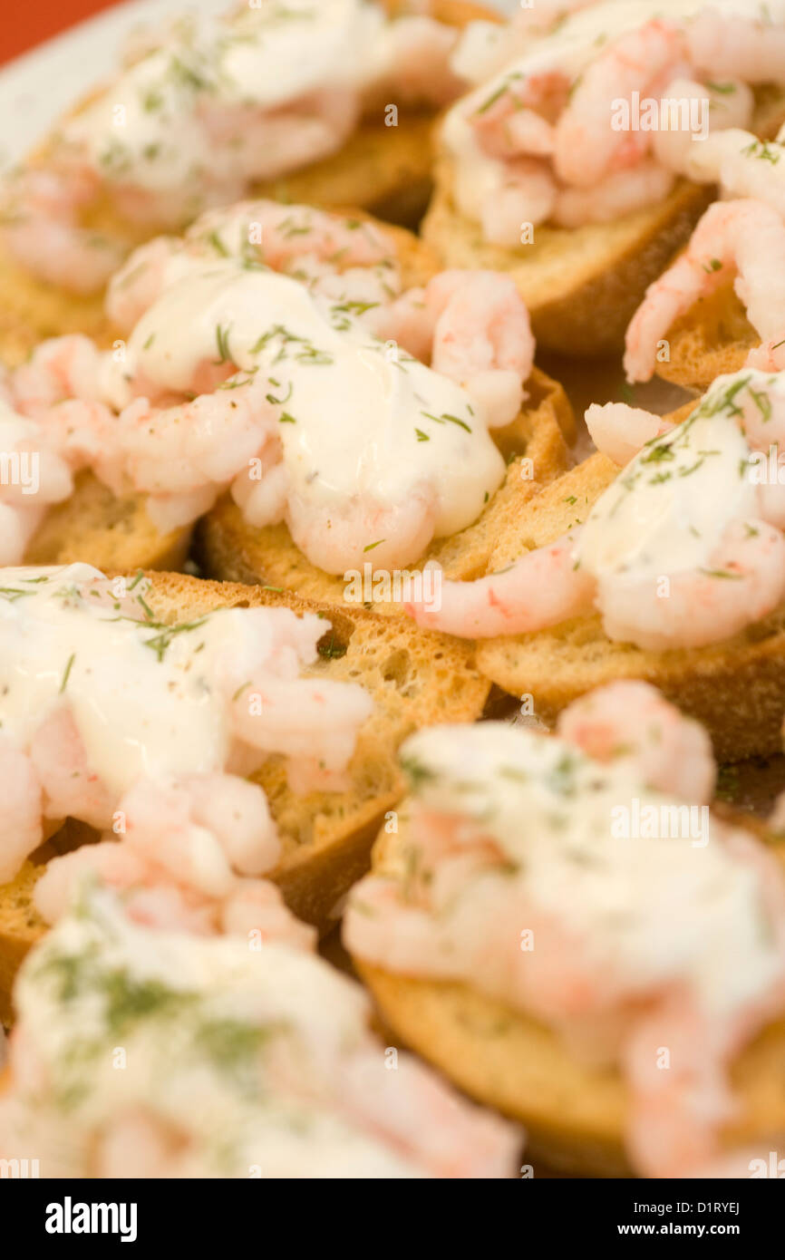 Prawn on Toast Buffet Nibbles / Snack Stock Photo - Alamy