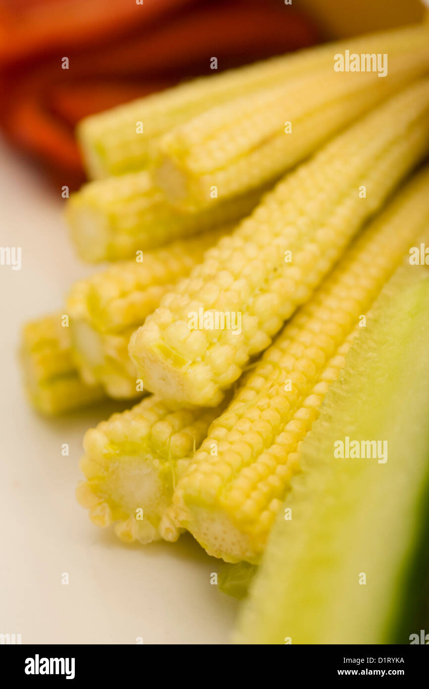 Sweetcorn Snacks from a Catering Company Buffet Stock Photo - Alamy