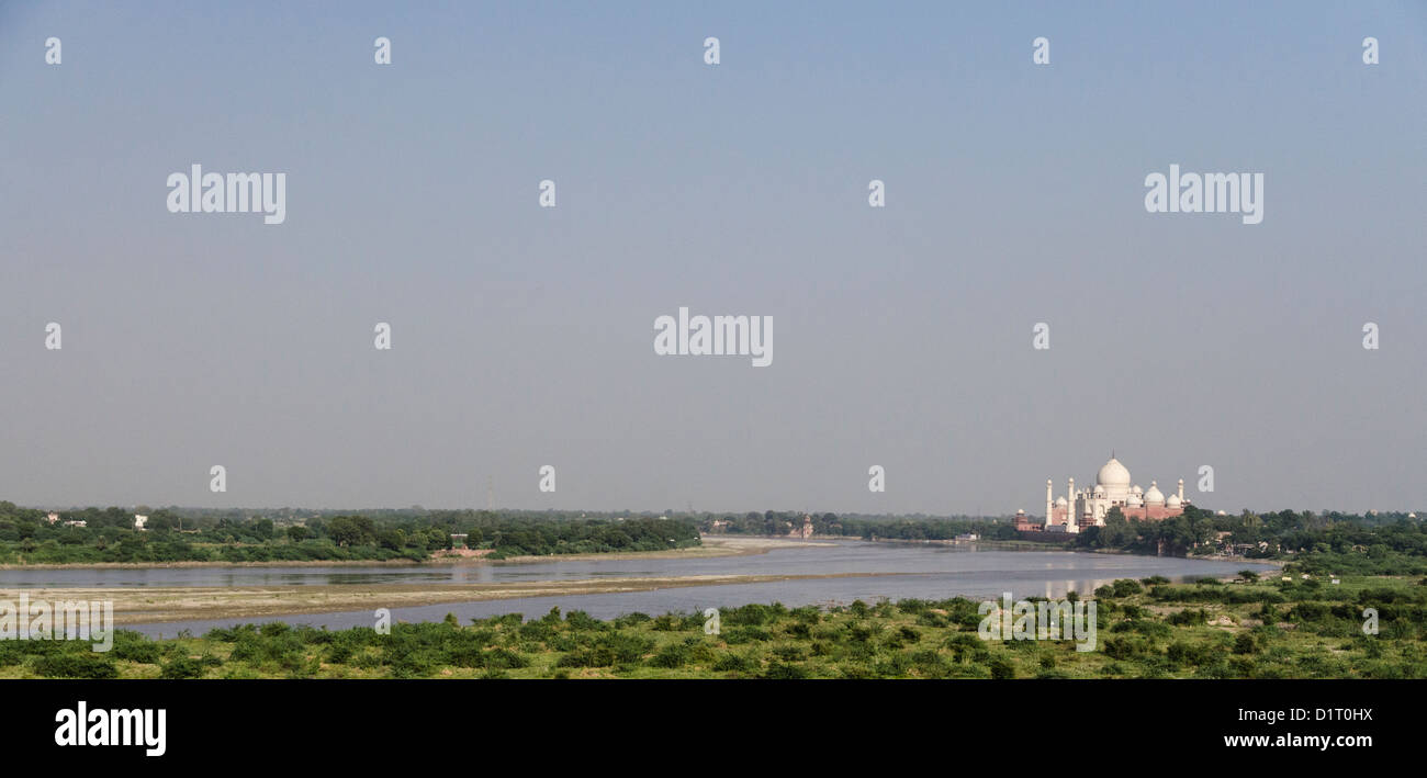 Taj Mahal, Red Fort view, Agra, India Stock Photo - Alamy