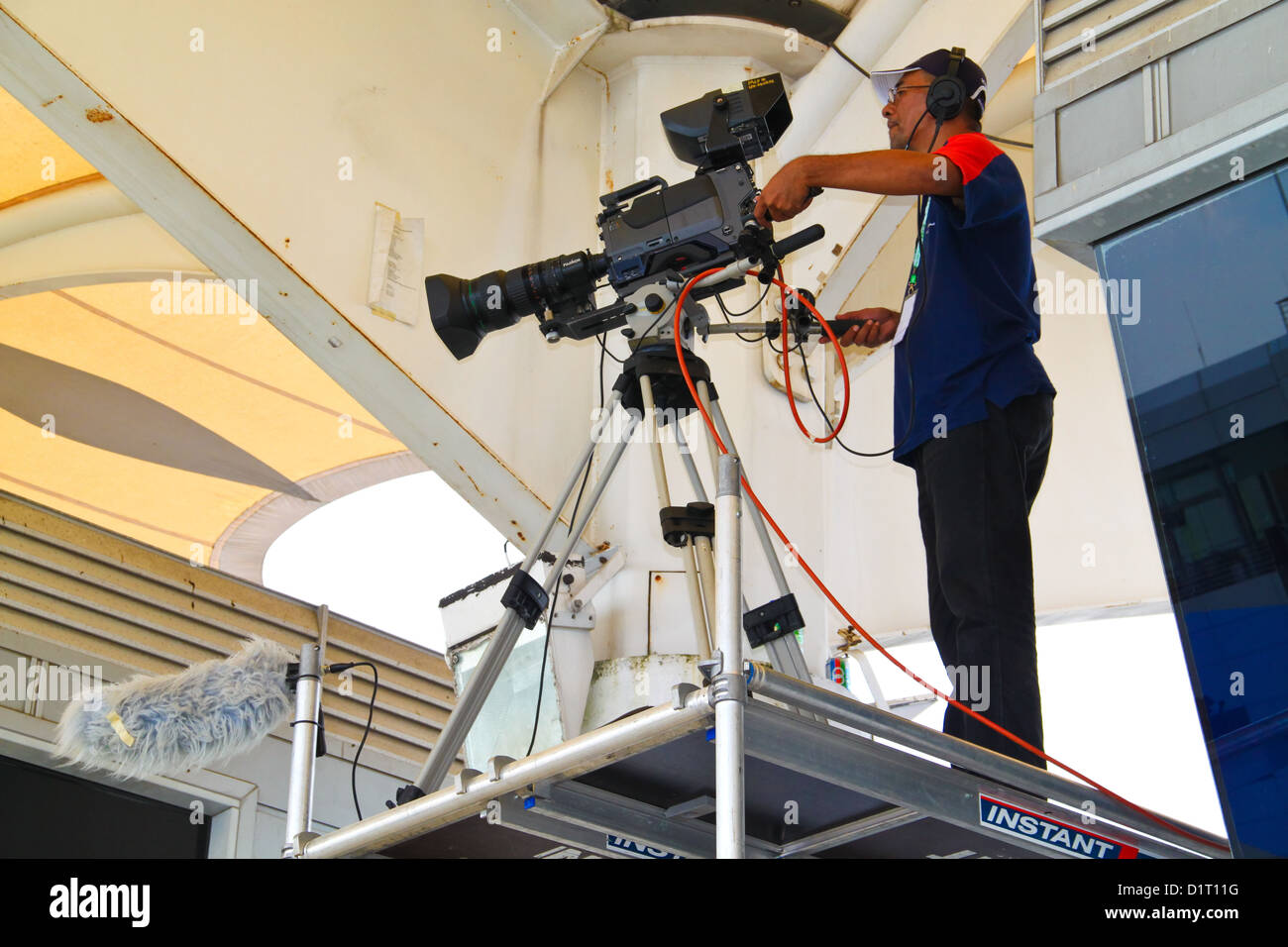 Video crew on the job Stock Photo - Alamy