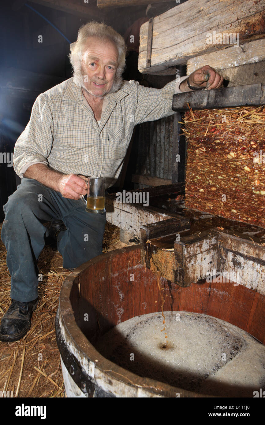 Roger Parris making traditional Cider in Devon with a 200 year old ...