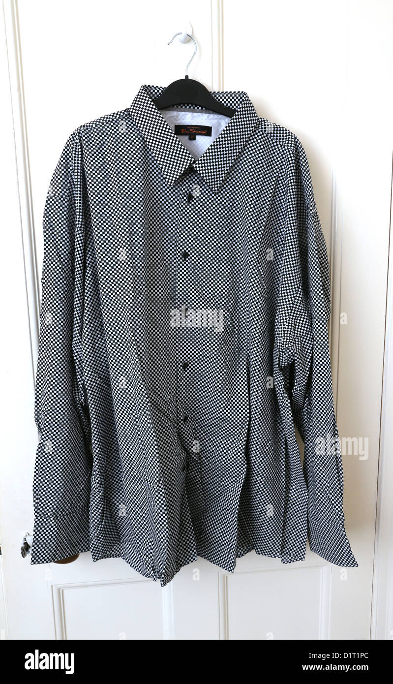 Black And White Checkered Ben Sherman Shirt Hanging On Door Stock Photo ...