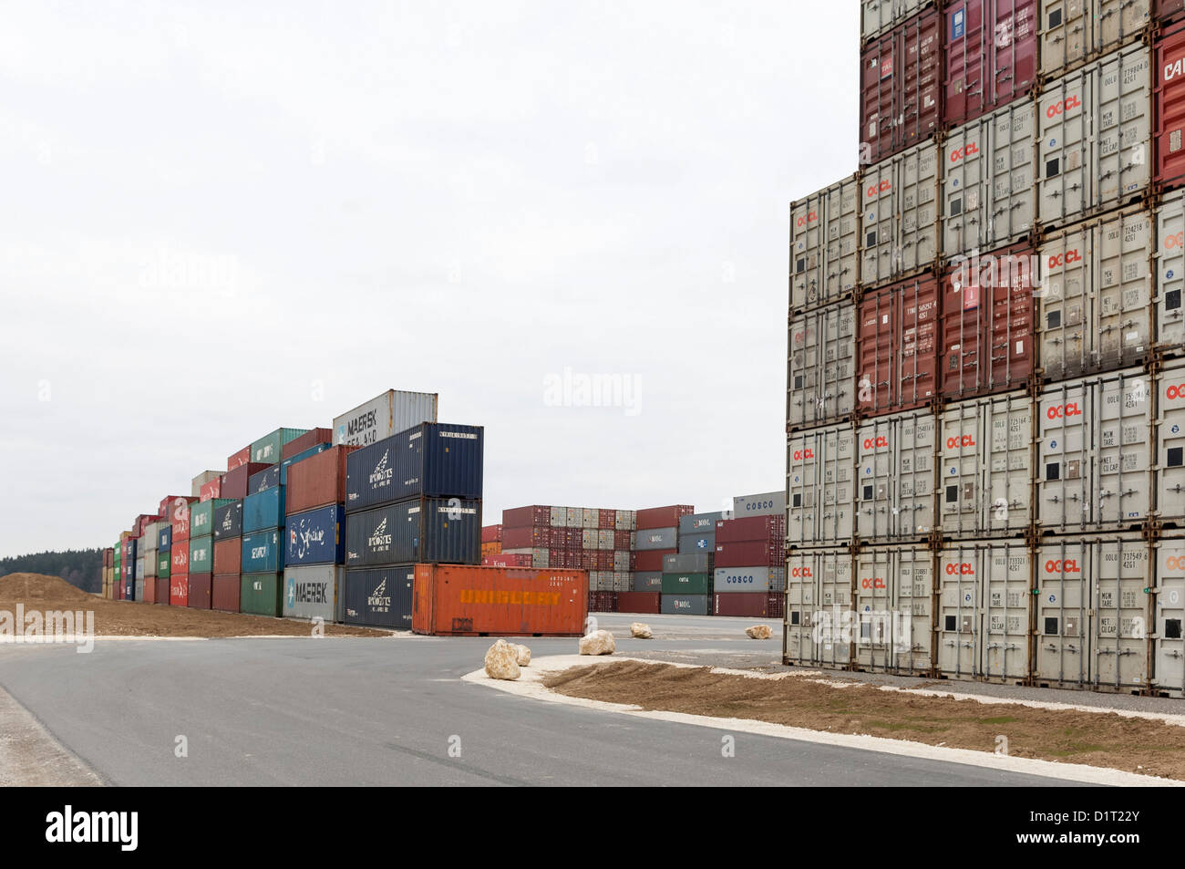 Containers at Container Terminal Stock Photo - Alamy