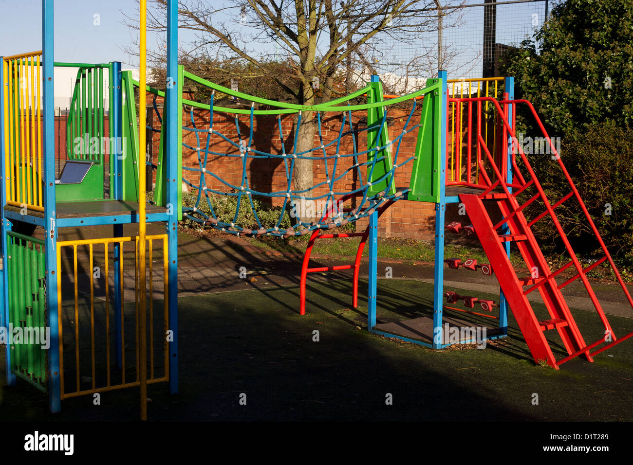 colorful Childrens' playground in sunshine Stock Photo - Alamy