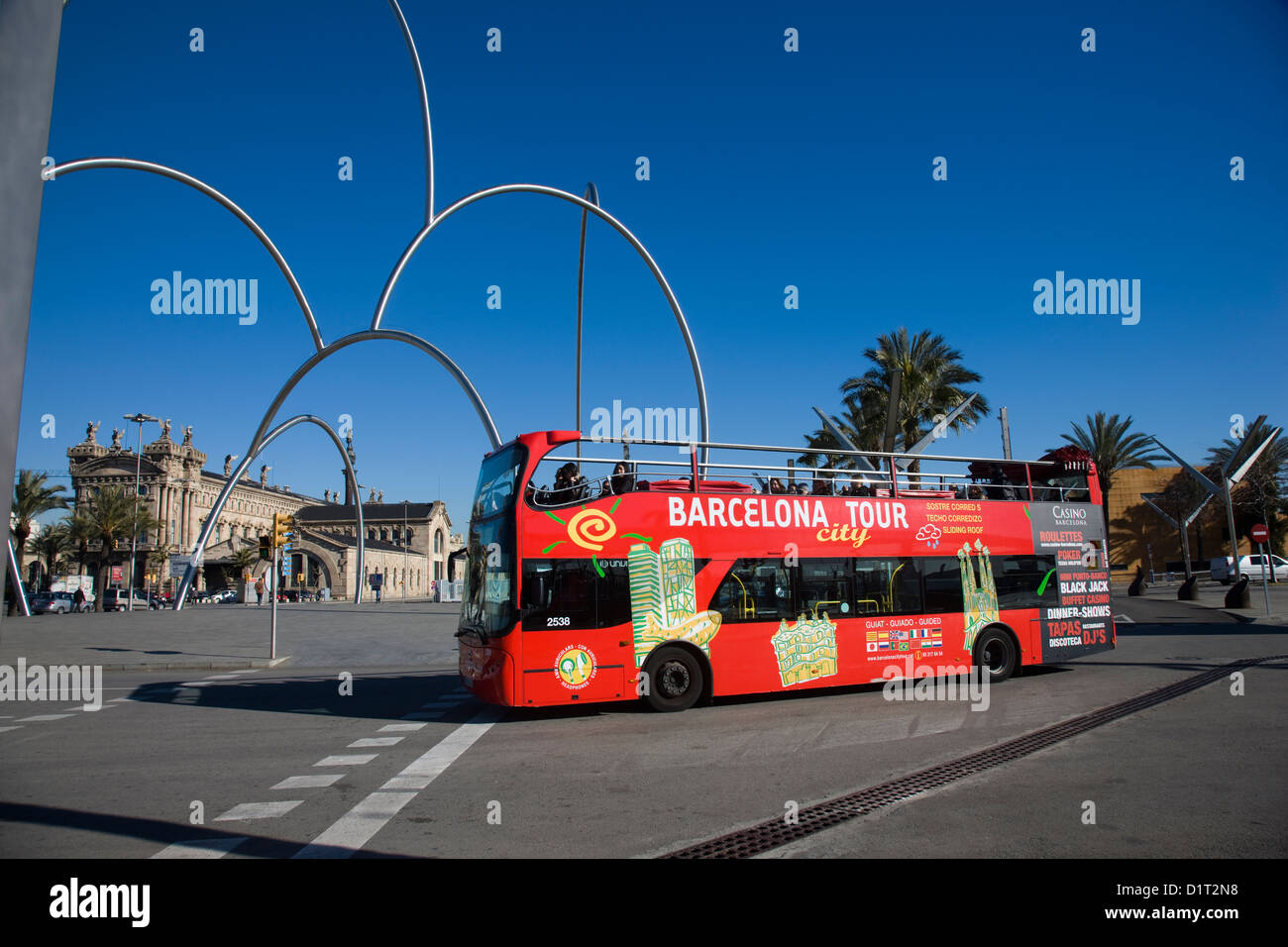 City Sightseeing double decker tour bus in Barcelona, Spain Stock Photo ...