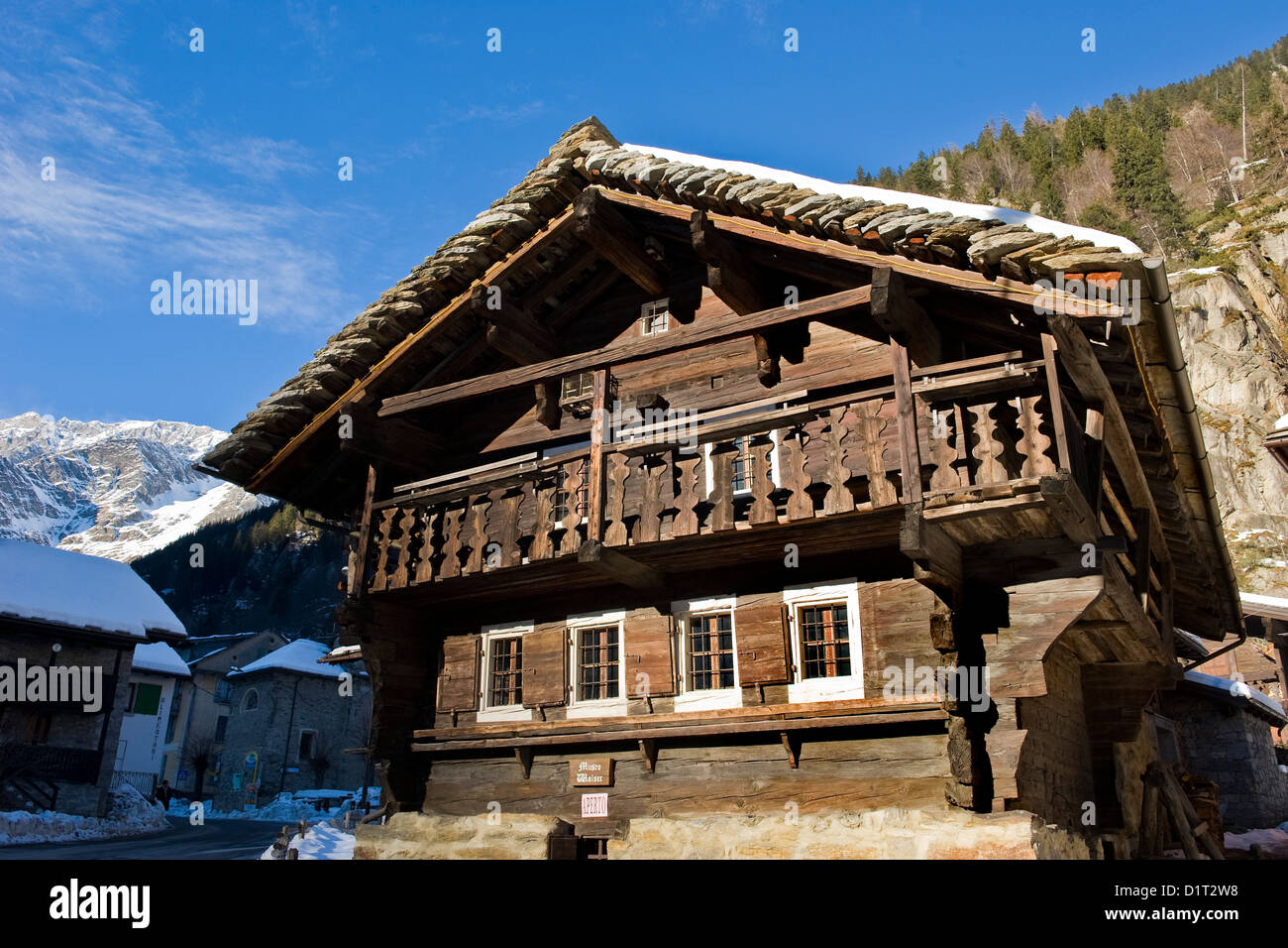 Italy, Piedmont, Macugnaga, Borca, Walser house Stock Photo - Alamy