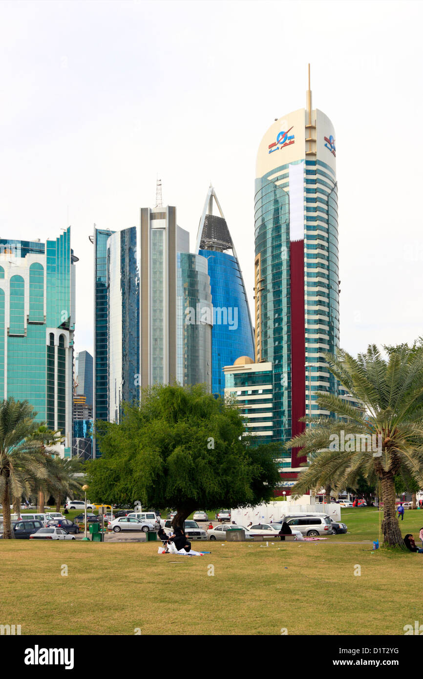 High Rise Buildings in the new City Center of Doha, Qatar Stock Photo ...