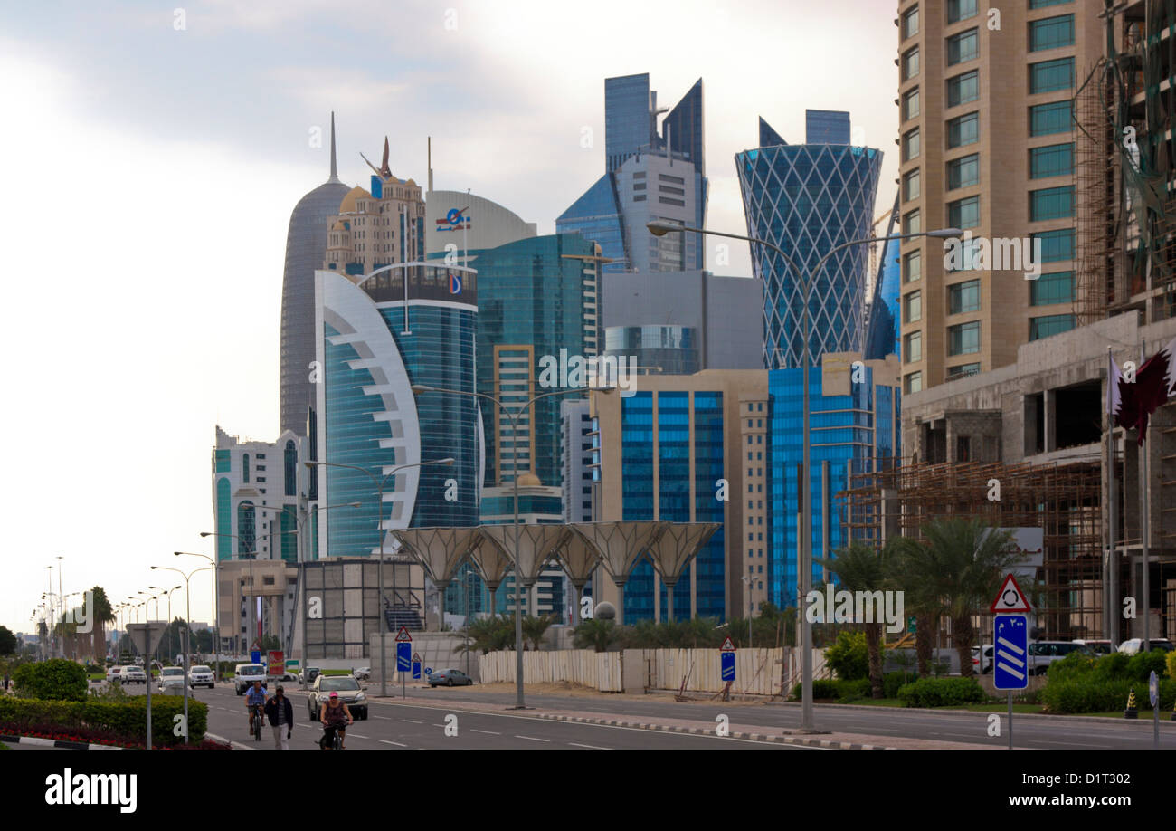 High Rise Buildings in the new City Center of Doha, Qatar Stock Photo ...