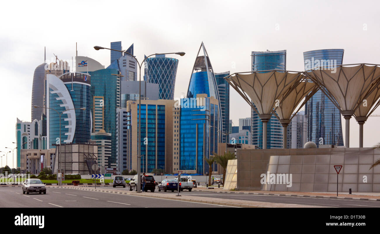 High Rise Buildings in the new City Center of Doha, Qatar Stock Photo ...