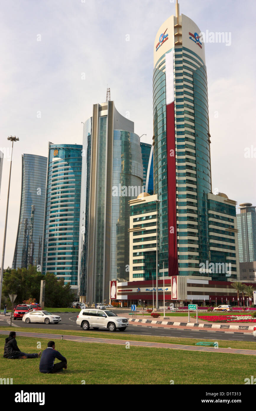 High Rise Buildings in the new City Center of Doha, Qatar Stock Photo ...