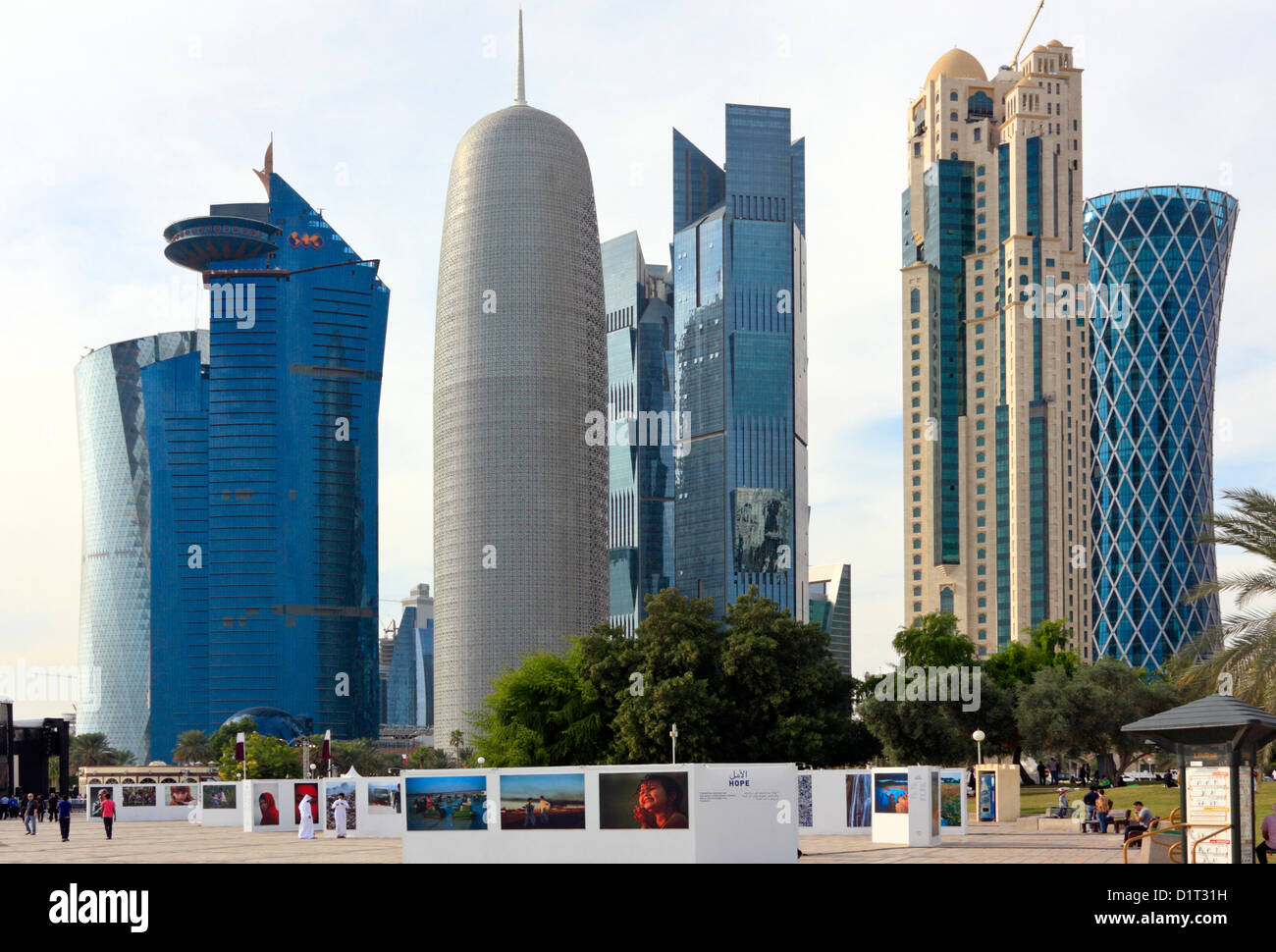 High Rise Buildings in the new City Center of Doha, Qatar Stock Photo ...