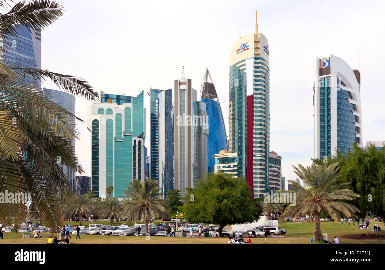 High Rise Buildings in the new City Center of Doha, Qatar Stock Photo ...