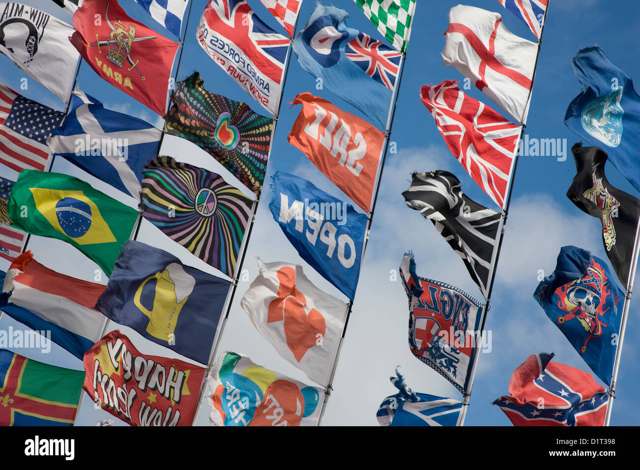 Flags flying in the wind at an air show Stock Photo - Alamy