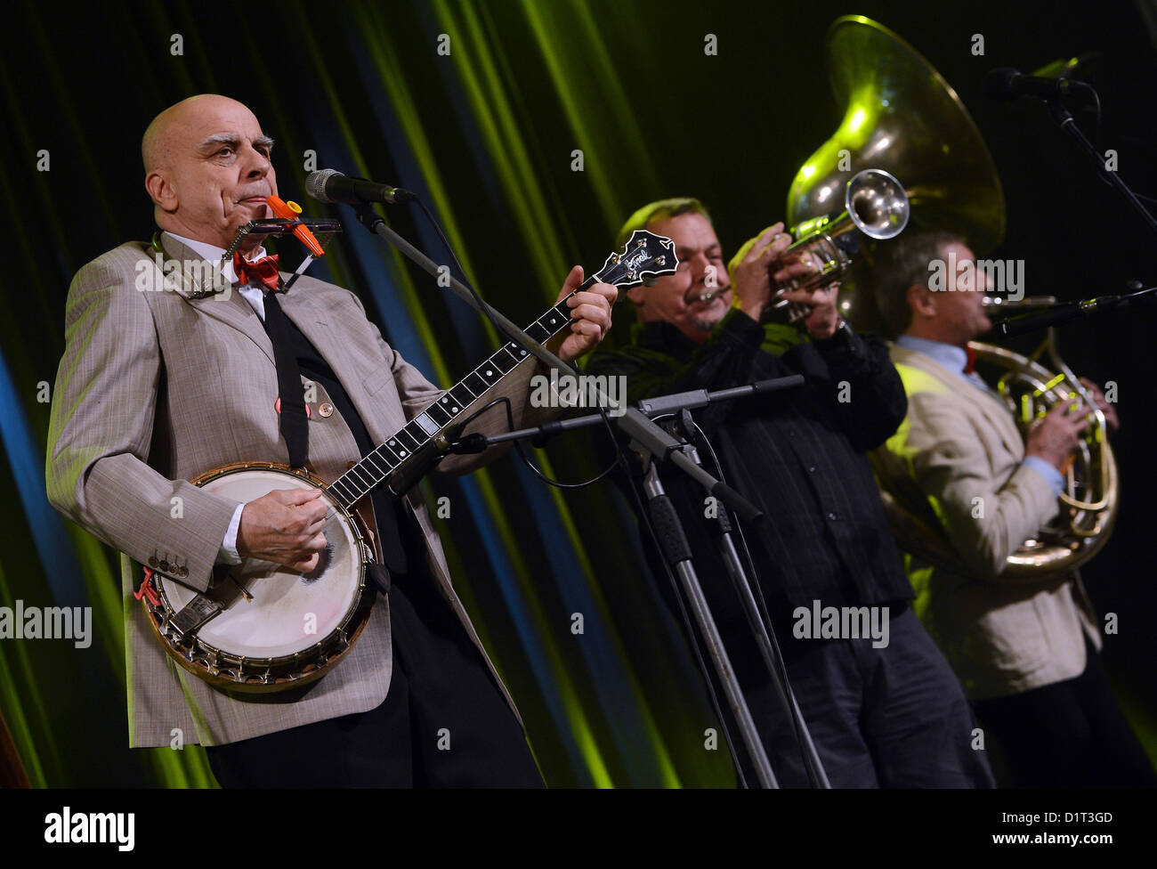 Czech singer Ivan Mladek (left) celebrates his 70th birthday at the ...