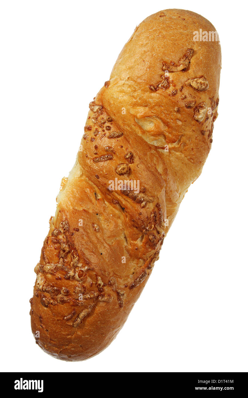 Long loaf with cheese isolated on a white background Stock Photo - Alamy