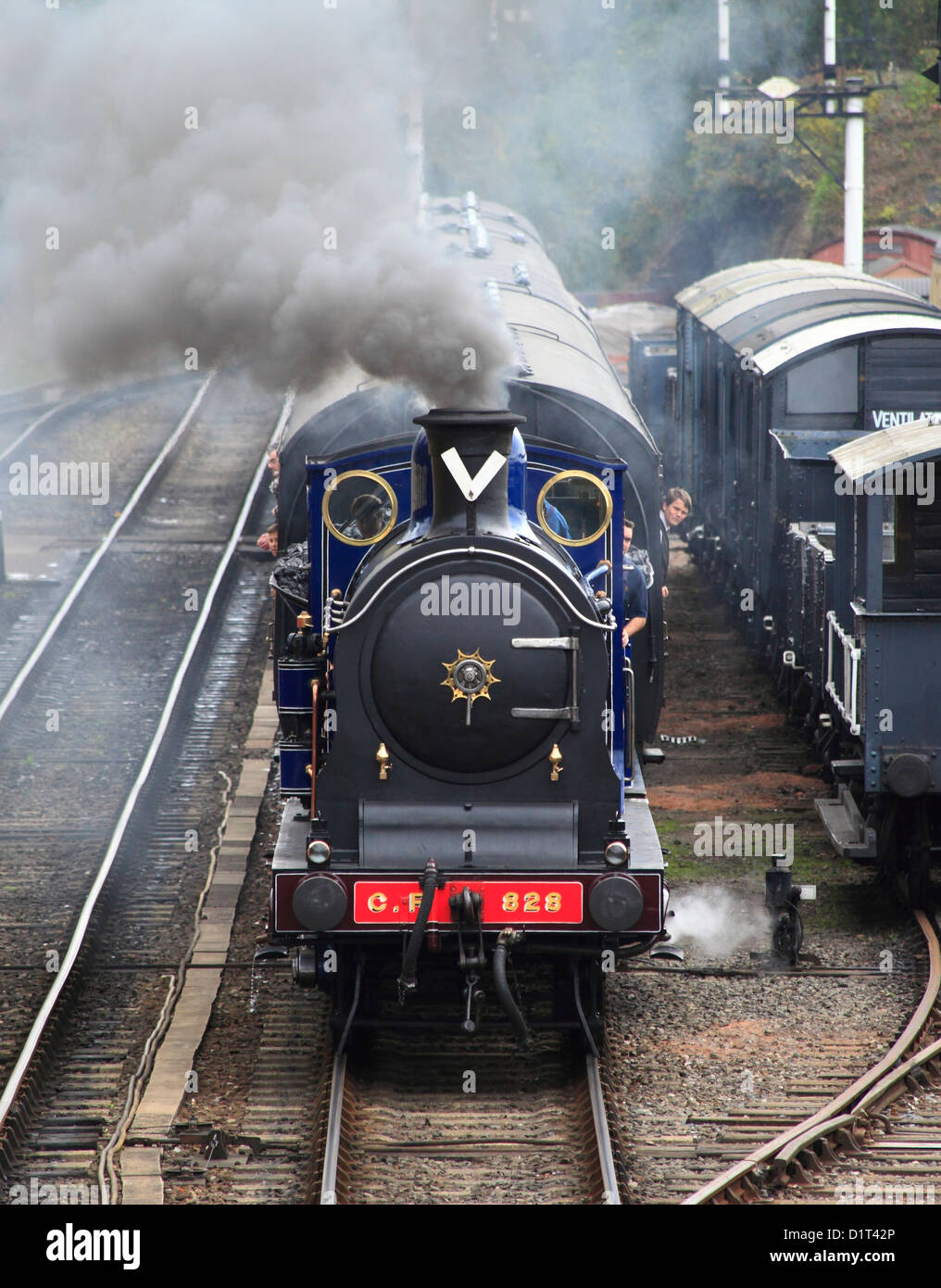 Caledonian Railway Class 812 0-6-0 No.828 pulls into Bewdley Severn ...