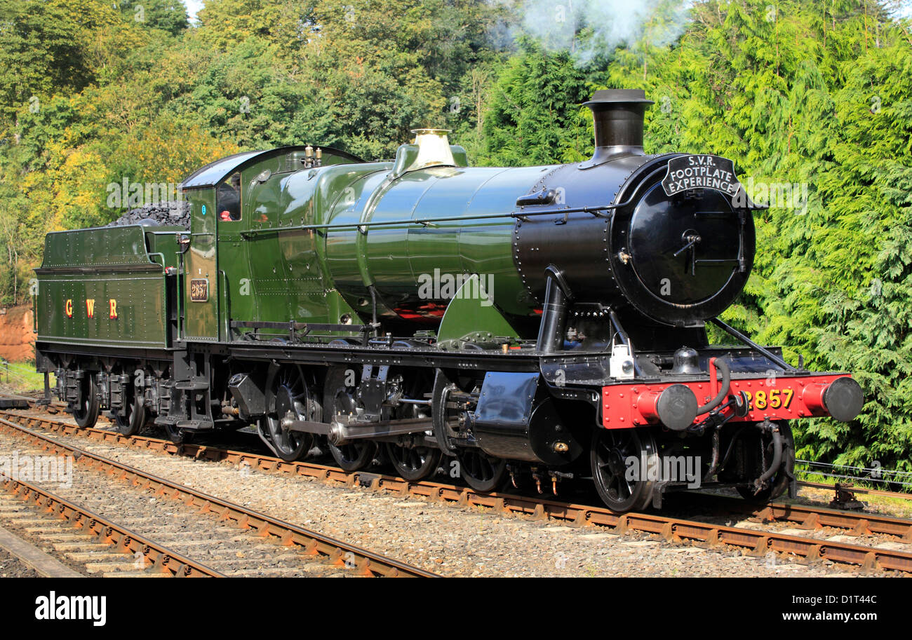 Great Western Railway Loco No.2857 2-8-0 pulls into Bewdley Severn ...