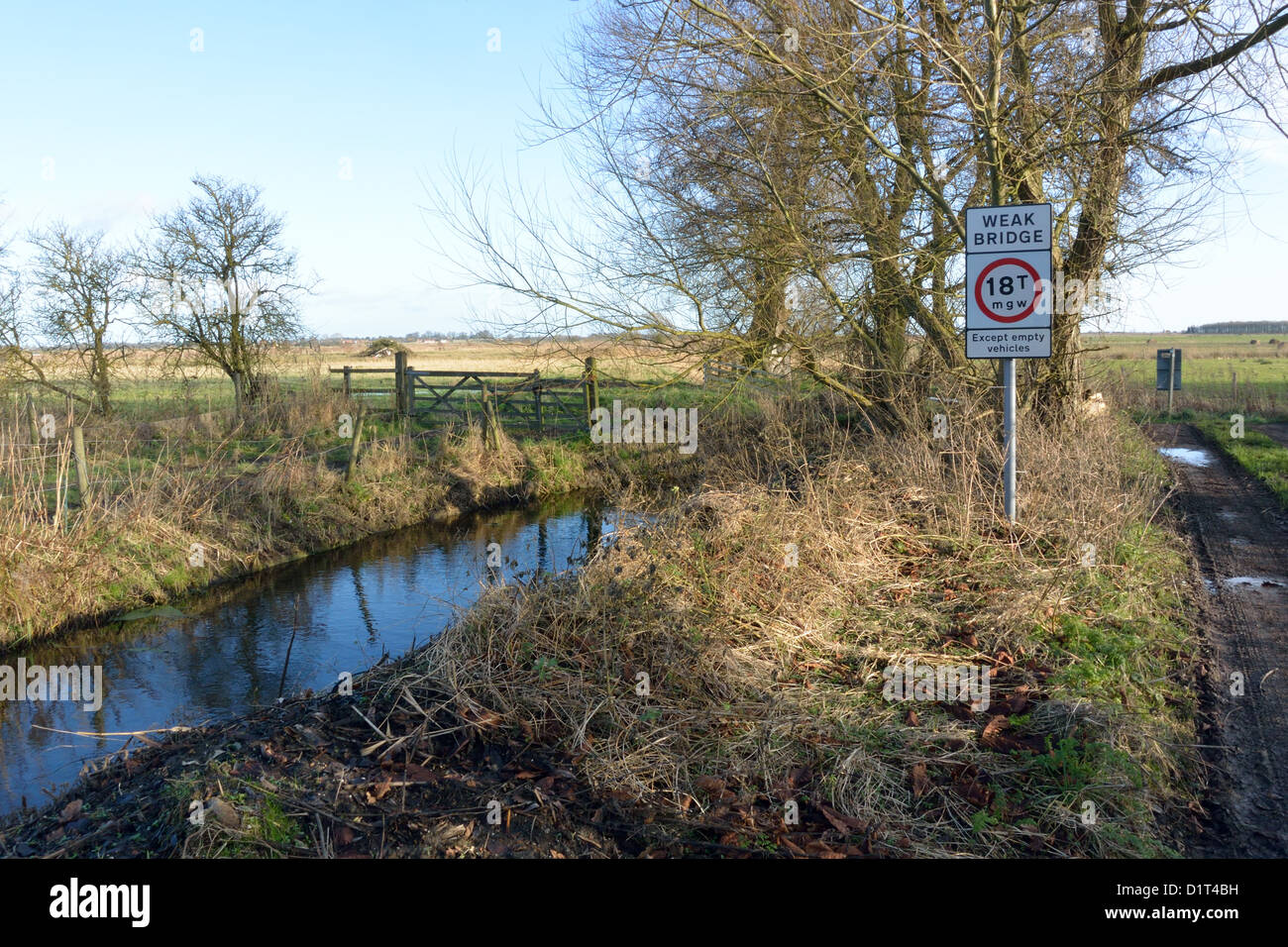 Damgate Lane, Acle, Norfolk, at its junction with the Weavers' Way long ...