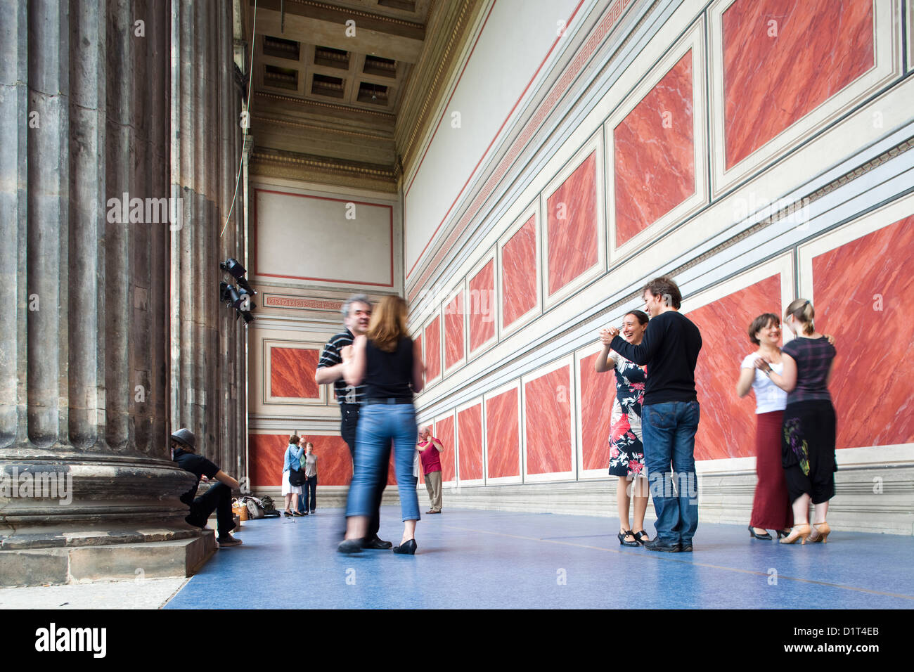 Berlin, Germany, people dancing in the lobby of the Old Museum Tango ...