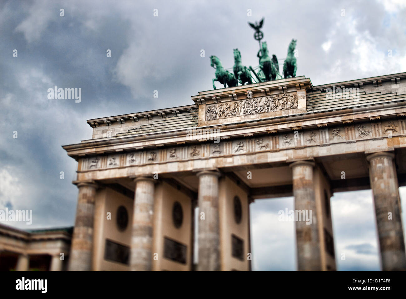 Berlin, Germany, the Brandenburg Gate with the Quadriga at the Pariser ...