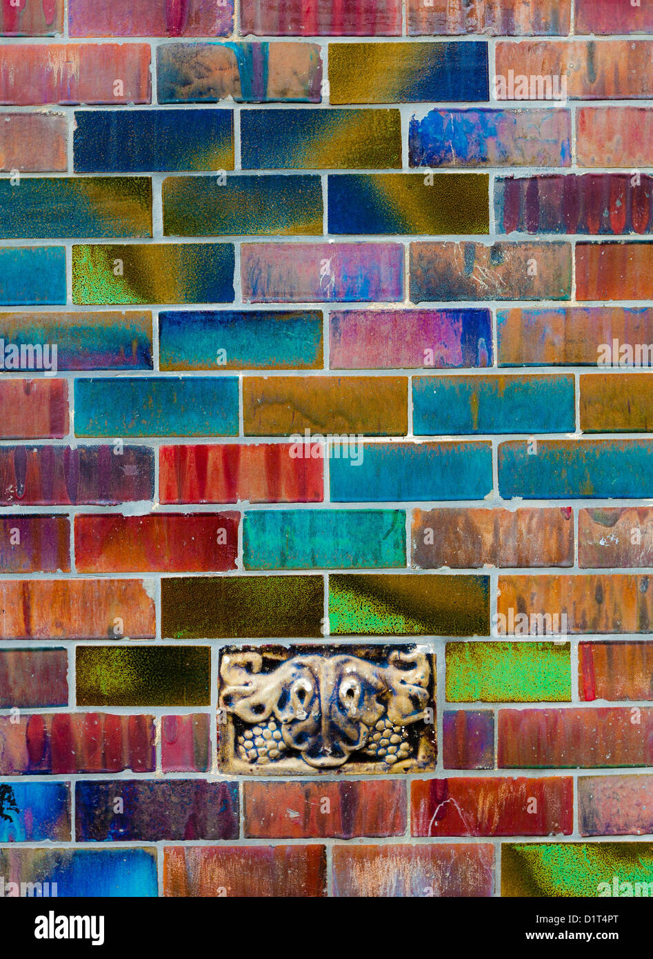 Colorful glazed brick wall in Berlin Stock Photo - Alamy
