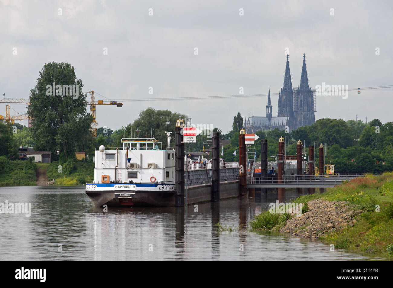 Mulheim harbour on the river Rhine, Cologne, Germany Stock Photo - Alamy