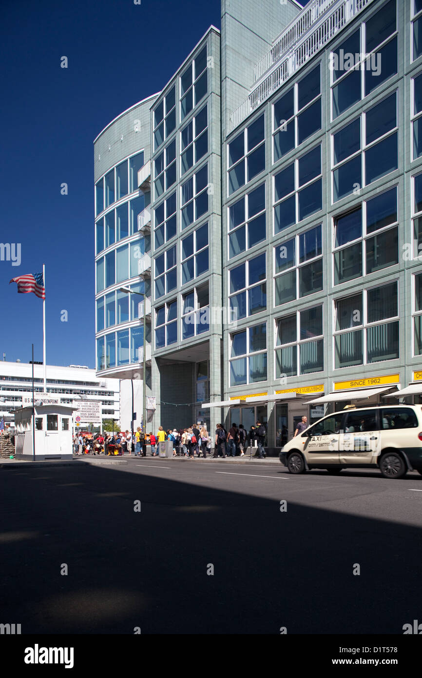 Berlin, Germany, office building at Checkpoint Charlie Stock Photo - Alamy