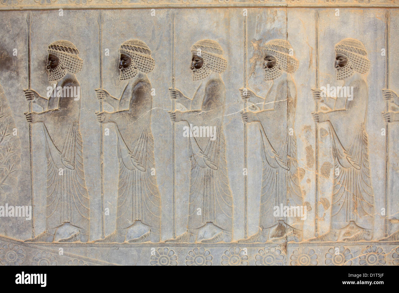 Relief of warriors, Iran, Persepolis, Iran Stock Photo - Alamy