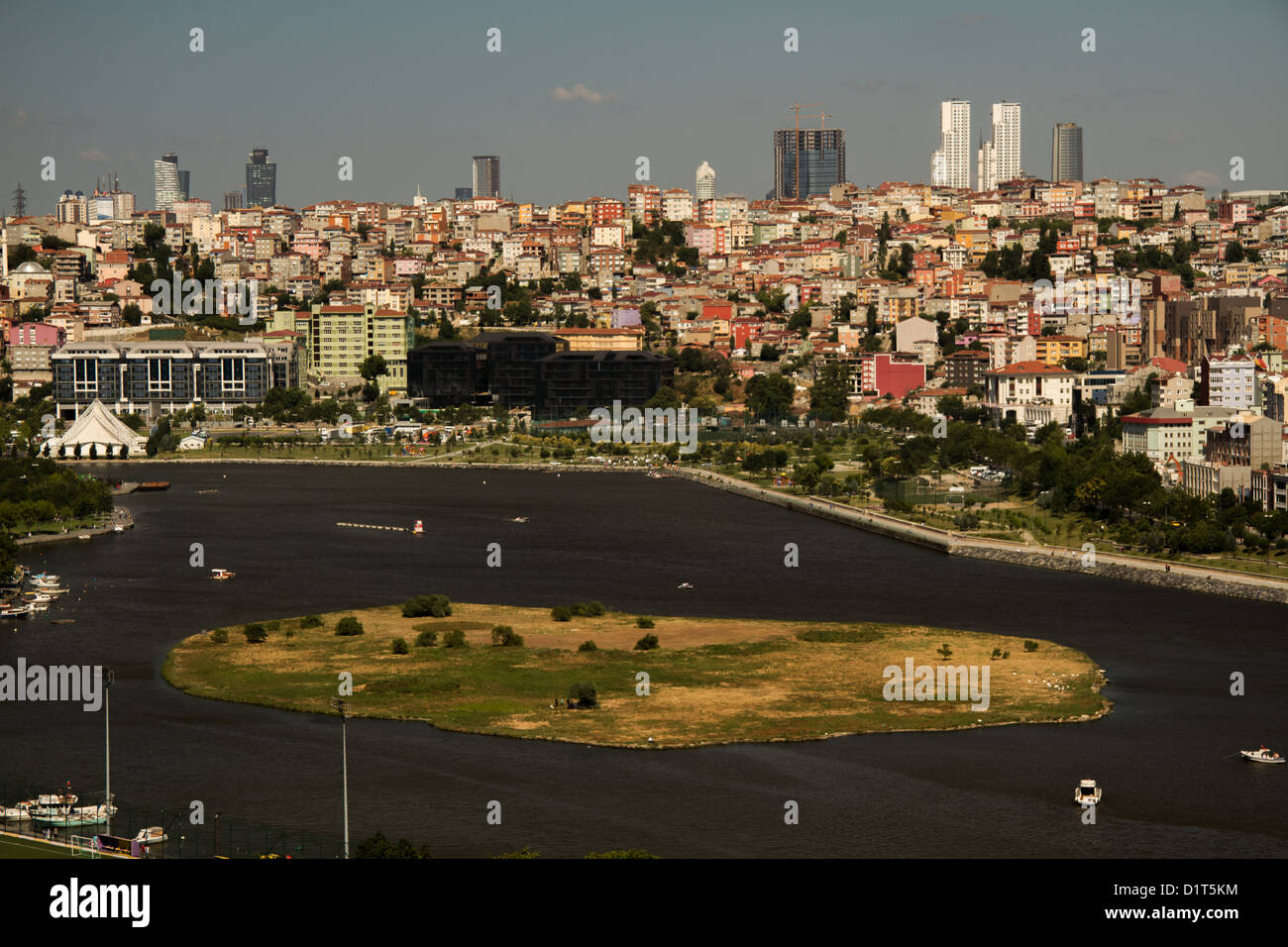 View of the Golden Horn from Pierre Loti hill in Istanbul, Turkey Stock ...