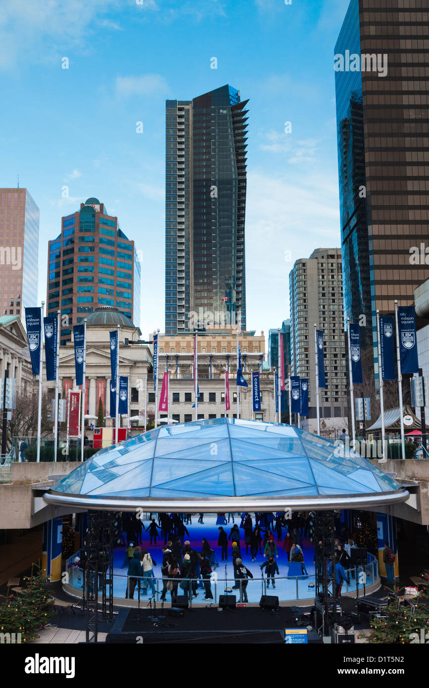Canada, British Columbia, Vancouver, Robson Square, skating rink Stock ...