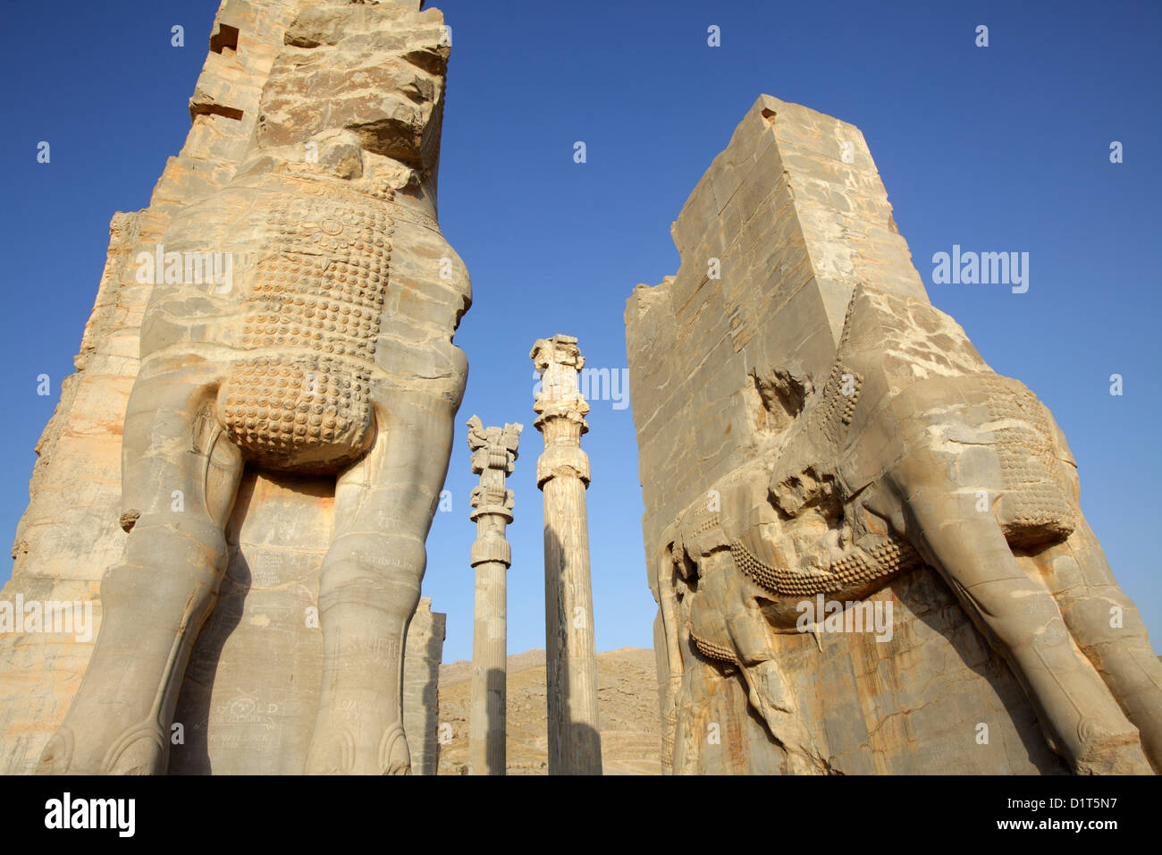 The Xerxes Gate, aka Gate of All Nations, Persepolis, Iran Stock Photo ...