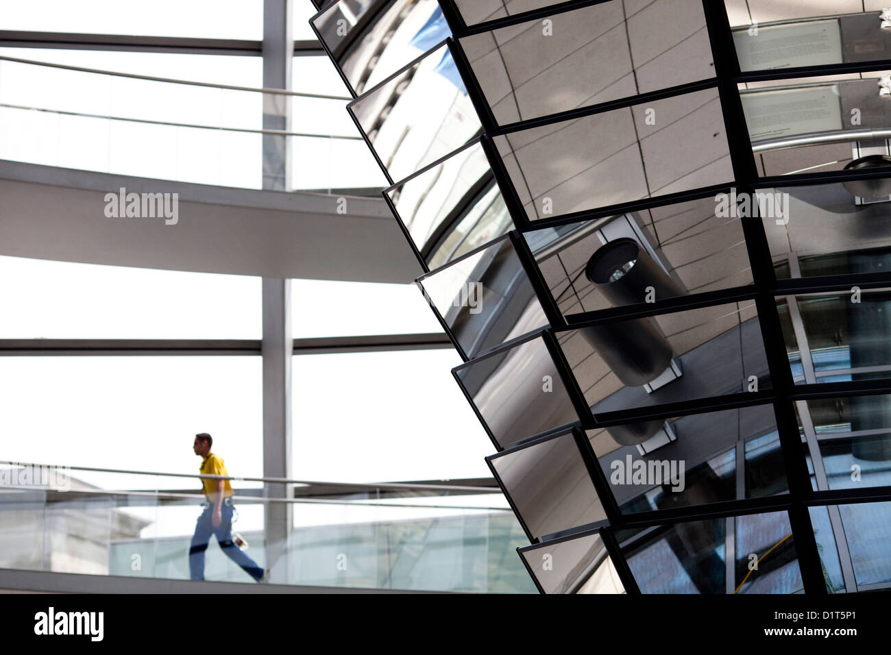 Berlin, Germany, mirrored air conditioning in the dome of ...