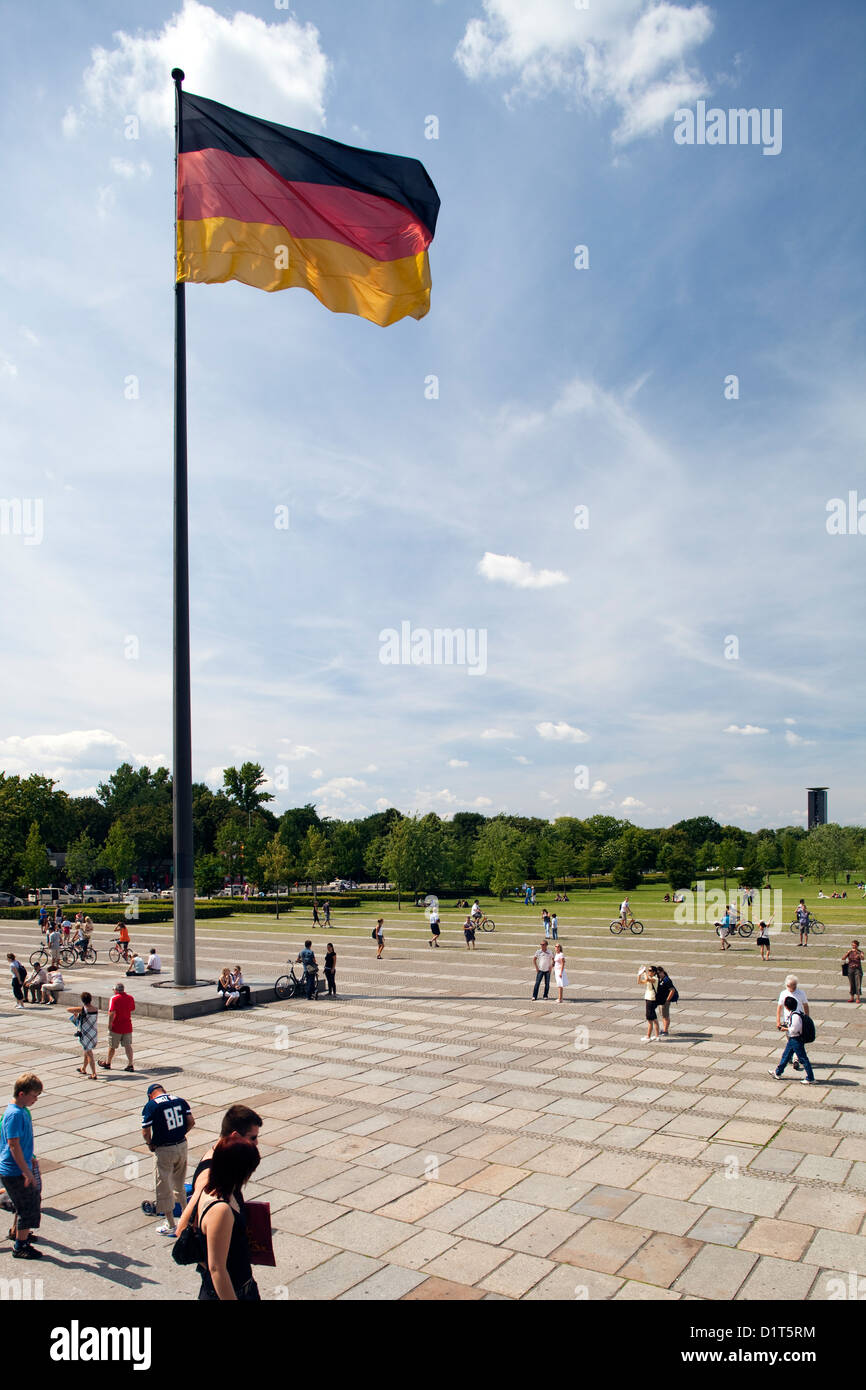 Berlin, Germany, the Germany flag on the Republic Square Stock Photo ...