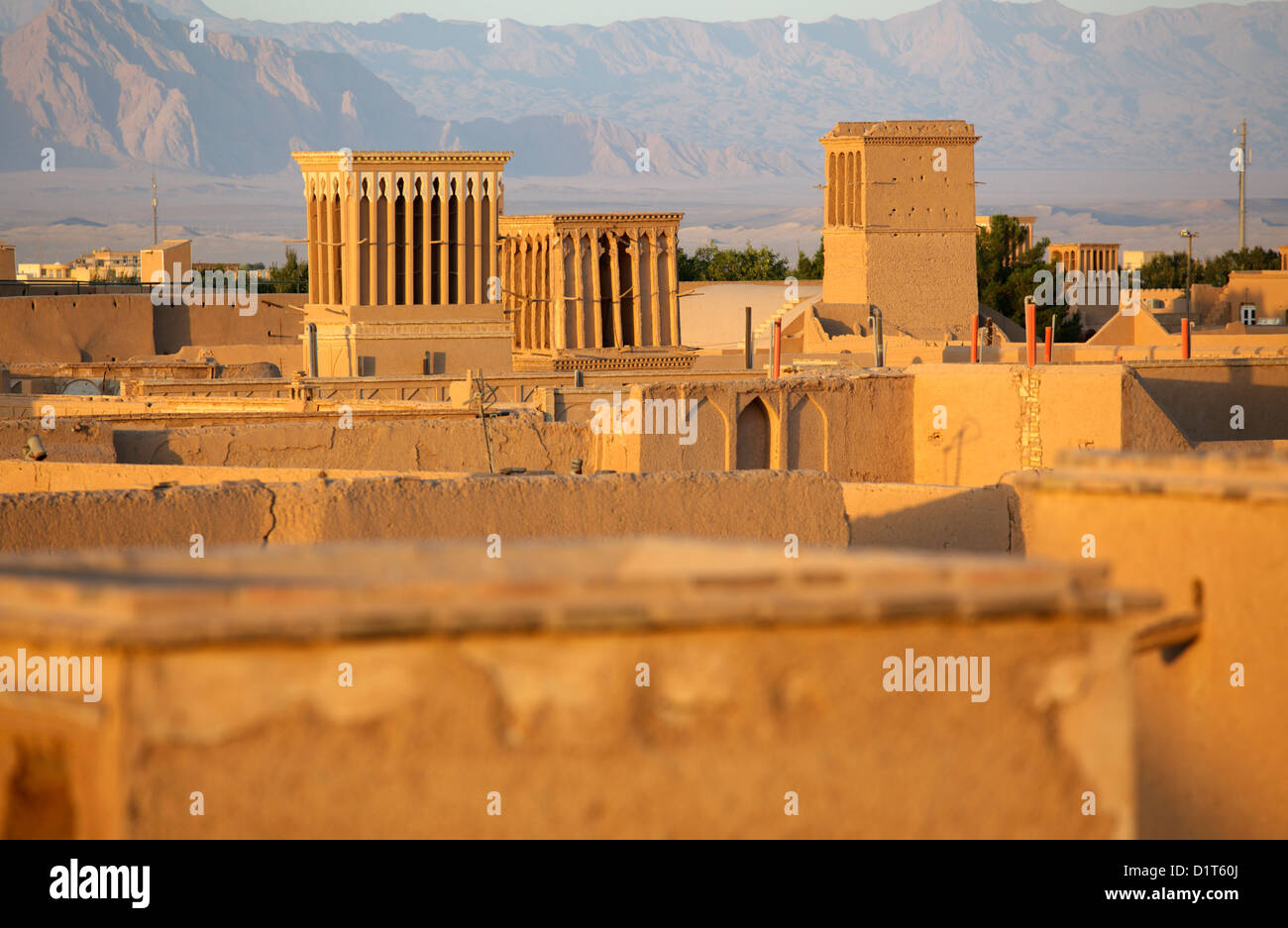 View of the city with traditional Windcatchers (Badgir), Yazd, Iran ...
