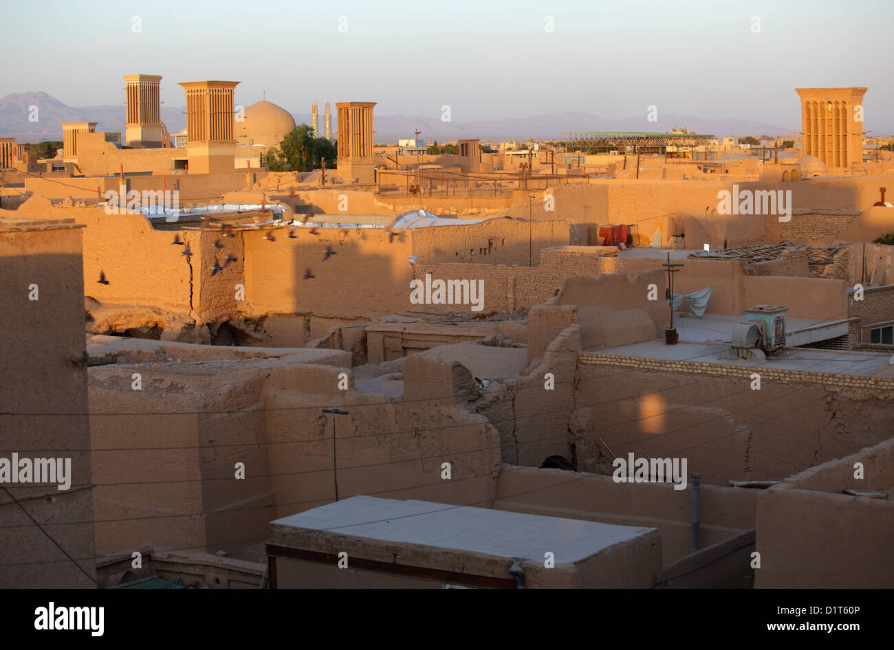 View of the city with traditional Windcatchers (Badgir), Yazd, Iran ...
