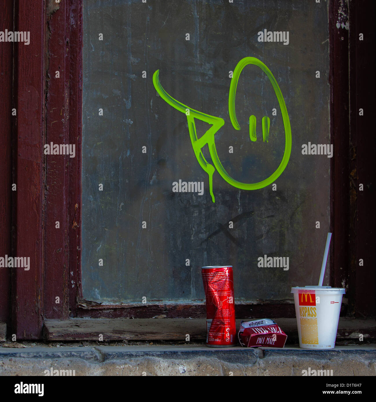 Containers and graffiti. Disposable or waste Stock Photo - Alamy