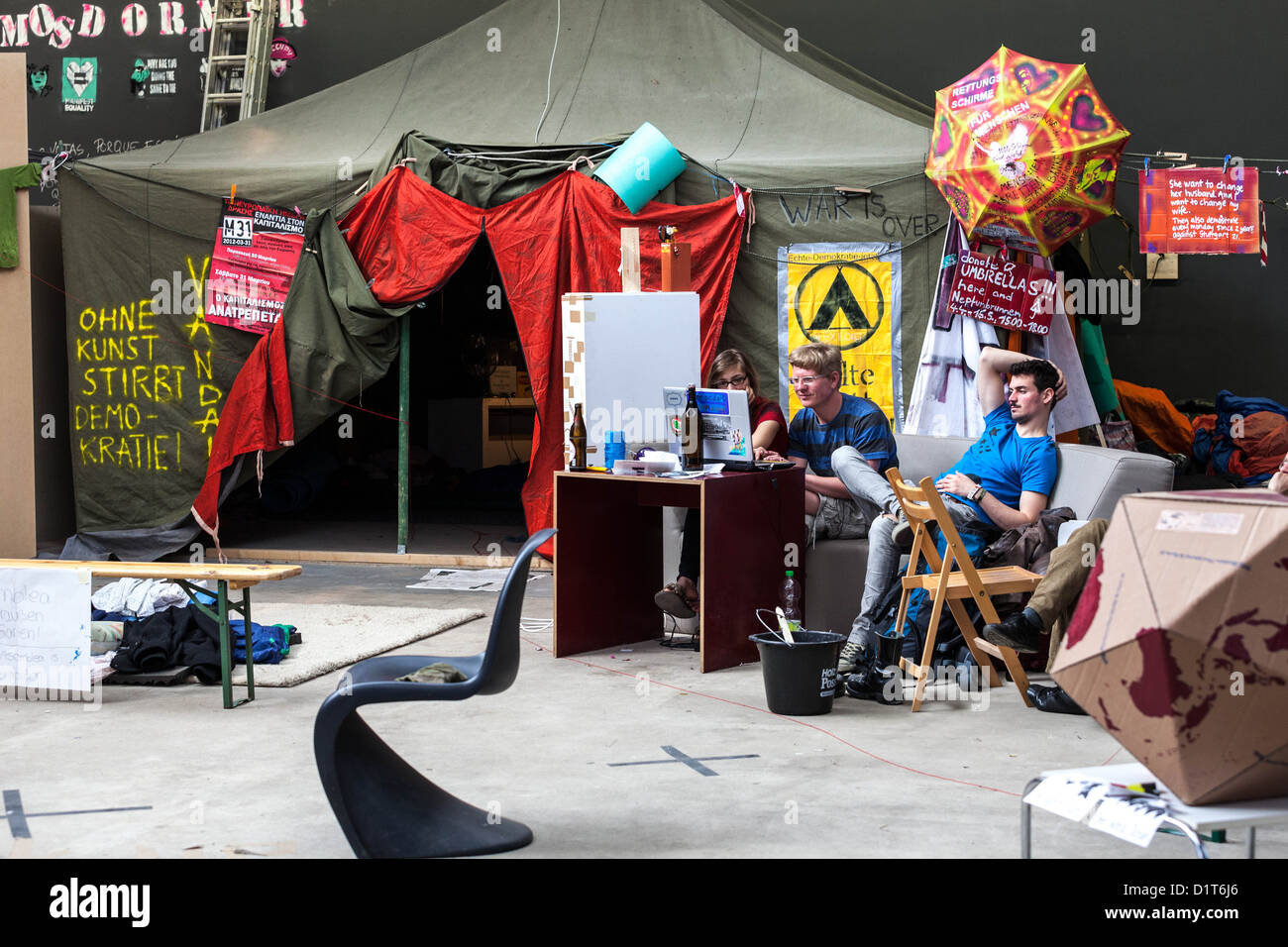 Activism at the Occupy Camp in Berlin Stock Photo - Alamy