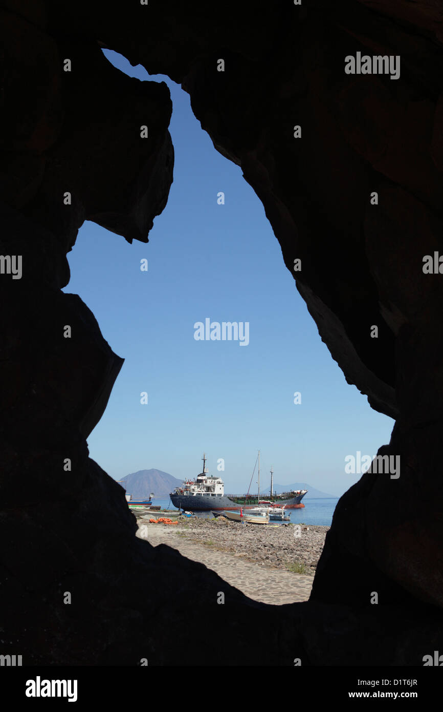 Rocks conformation in Alicudi, Aeolian Islands, Sicily, Italy Stock ...