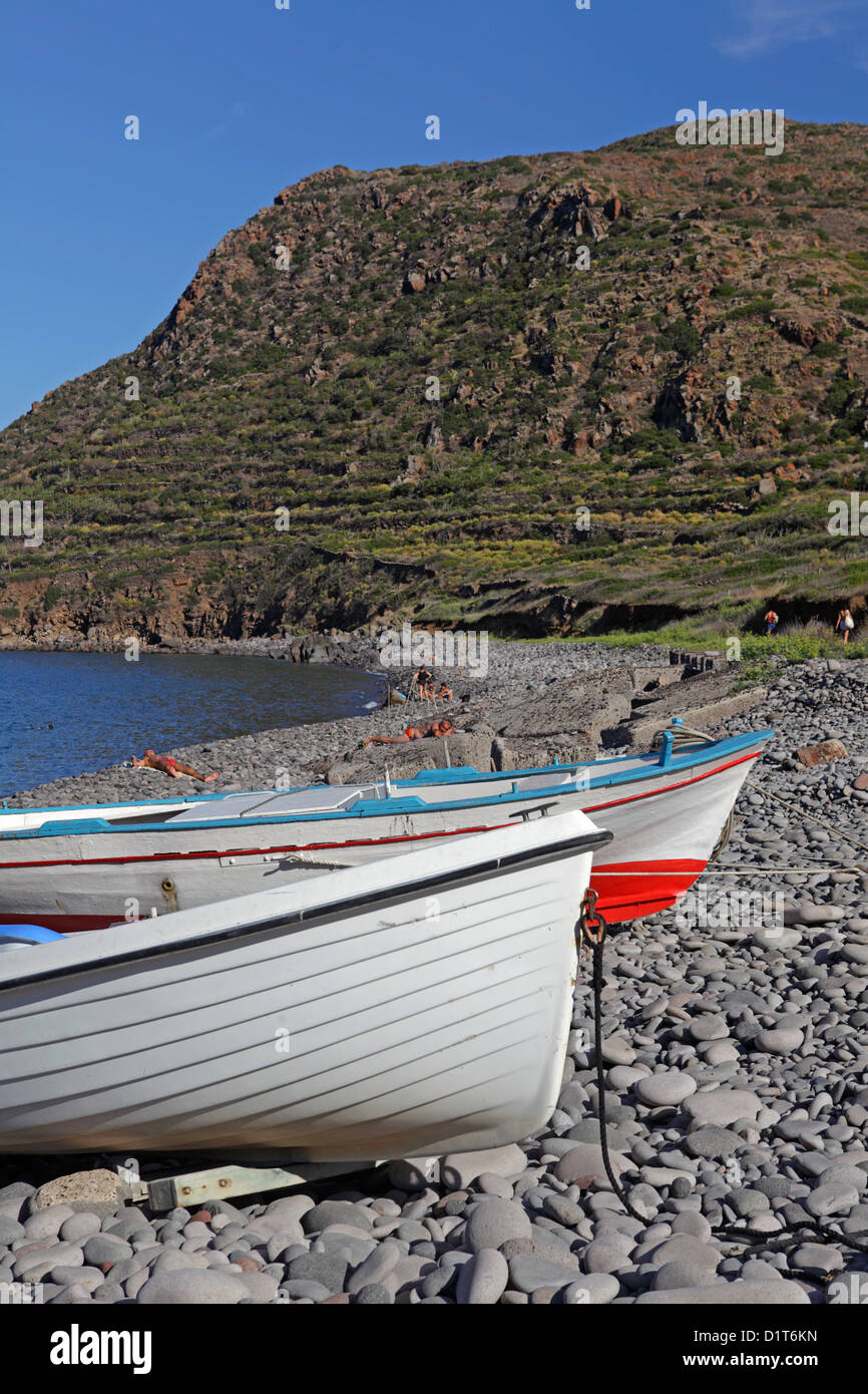 Pebbles beach in Filicudi, Aeolian Islands, Sicily, Italy Stock Photo ...